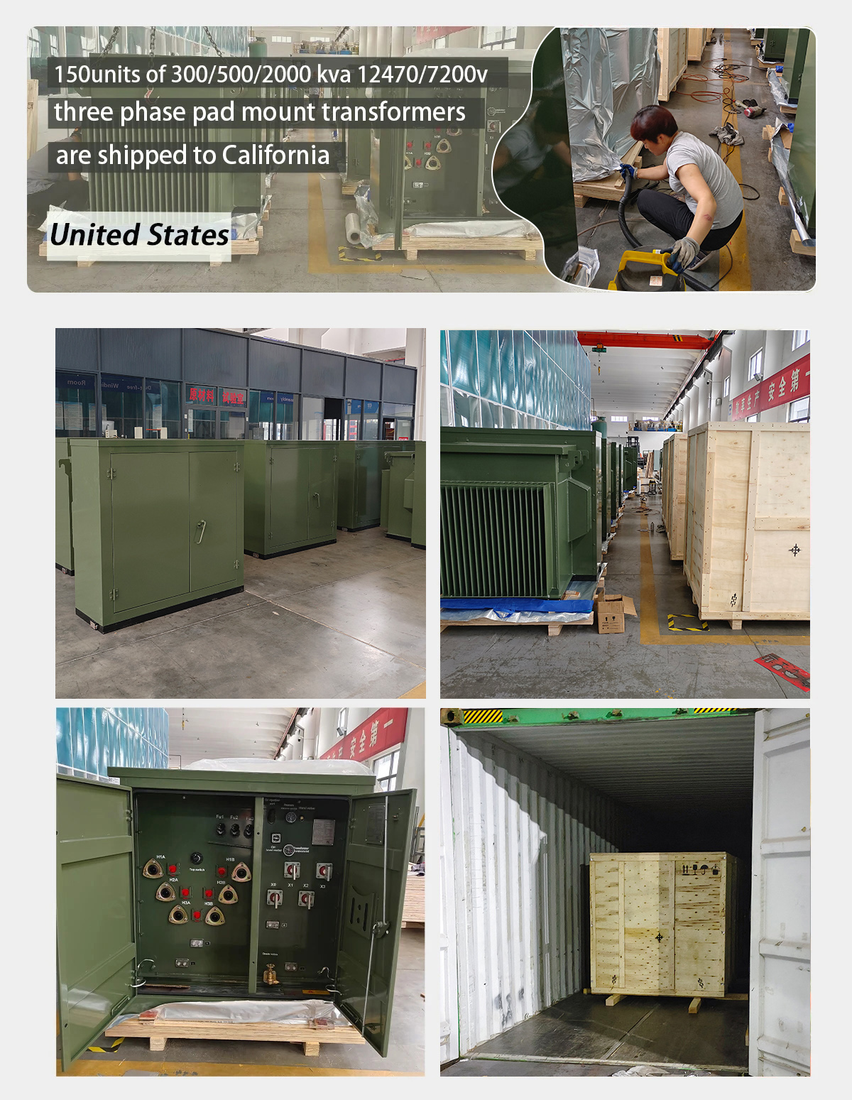 Factory Direct ANSI IEEE 225kva 300kva 500kva Three Phase Pad Mounted ...